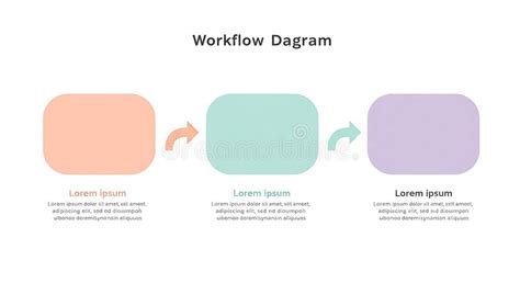 Simple Three Step Workflow Diagram With Arrows Stock Illustration Illustration Of Design