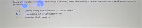 Solved People With Pyruvate Dehydrogenase Deficiency Pdh