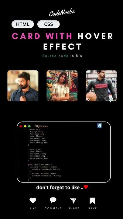 Card With Hover Effect Using Html And Css Csstricks Coderslife