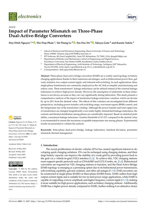 pdf impact of parameter mismatch on three phase dual active bridge