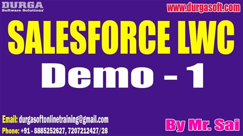 Salesforce Lwc Tutorials Demo 1 By Mr Sai On 27 05 2024 9pm Ist Youtube