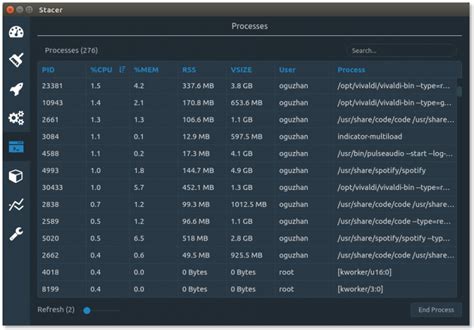 Linux System Utility Stacer Updated With Process Monitoring Panel New Look OMG Ubuntu