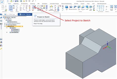 Solid Edge Tutorial Part Modeling In Synchronous Mode Ex The Machine Design