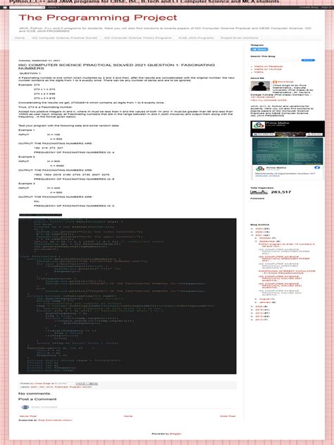 The Programming Project Isc Computer Science Practical Solved 2021 Question 1 Fascinating