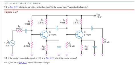 Solved 9 1 In Fig 9 27 What Is The Ac Voltage At The First Chegg Com