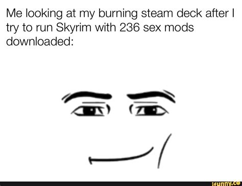Me Looking At My Burning Steam Deck After I Try To Run Skyrim With 236 Sex Mods Downloaded Sn
