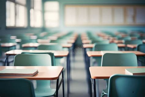 Empty Class Room In School Ai Generated Stock Image Image Of