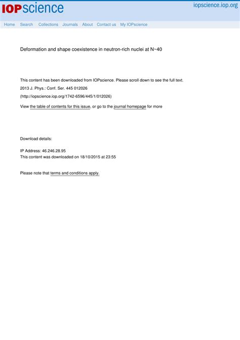 Pdf Deformation And Shape Coexistence In Neutron Rich Nuclei At N~40