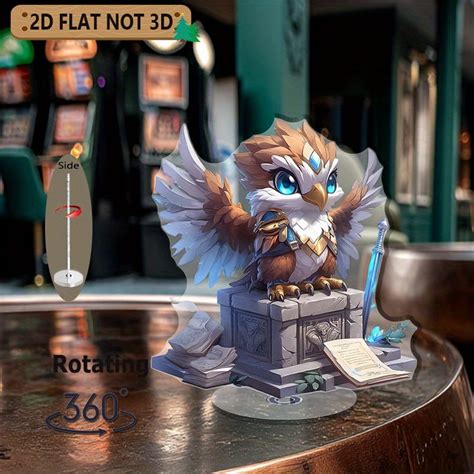 2d Flat 1pc Rotating Acrylic Display Featuring A Fierce Griffin
