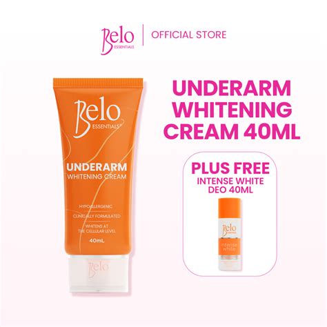 Belo Underarm Whitening Cream 40ml Free Intense White Deo Roll On