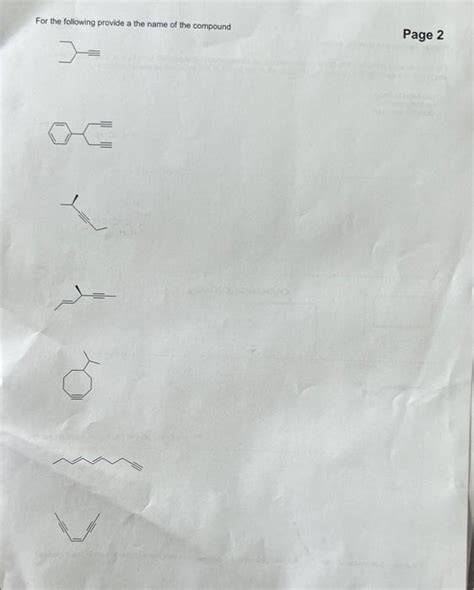 solved page 1 practice naming and drawing alkynes for the