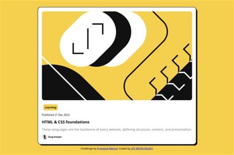 Frontend Mentor Blog Preview Card Using Html And Css Coding Challenge Solution