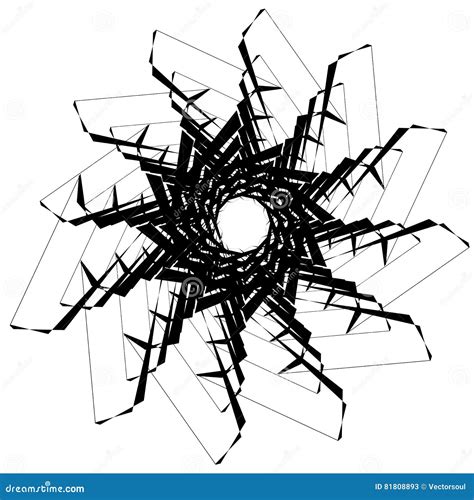 Circular Geometric Element Rotating Shapes Forms Abstract Illustration Stock Vector