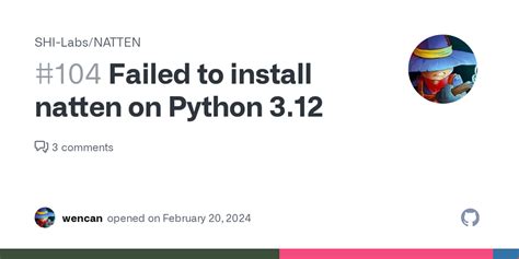 failed to install natten on python 3 12 · issue 104 · shi labs natten