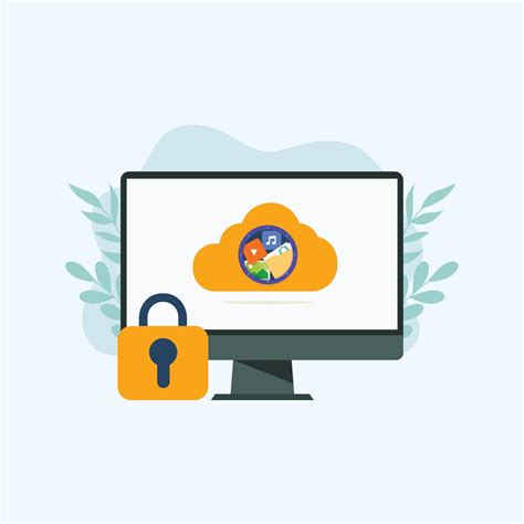 Lock Cloud File Flat Vector Illustration Vector Art At Vecteezy