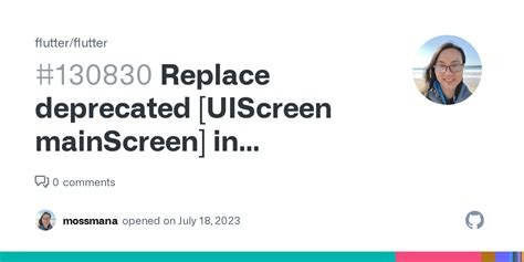 Replace Deprecated Uiscreen Mainscreen In Semanticsobjectmm · Issue 130830 · Flutterflutter