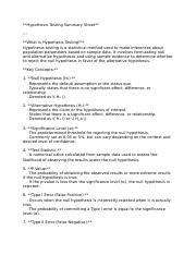 Understanding Hypothesis Testing Key Concepts Steps Course Hero