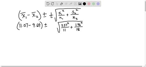 Solved Calculate The 99 Confidence Interval For The Difference Mu1 Mu2 Of Two Population