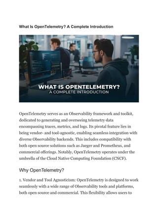 What Is OpenTelemetry A Complete Introduction PDF Cloud Computing Internet
