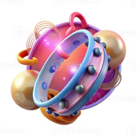 Abstract Render Of Interlocking Rings And Spheres 55663726 Png
