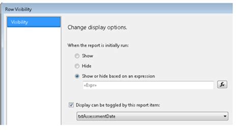 Ssrs Conditionally Set Visibility Of Group Based On Group Count