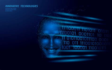 가상 도우미 음성 인식 서비스 기술 Ai 인공 지능 로봇 지원 챗봇 아름다운 여성 얼굴 낮은 폴리 벡터 일러스트 3차원 형태에 대한 스톡 벡터 아트 및 기타 이미지 Istock