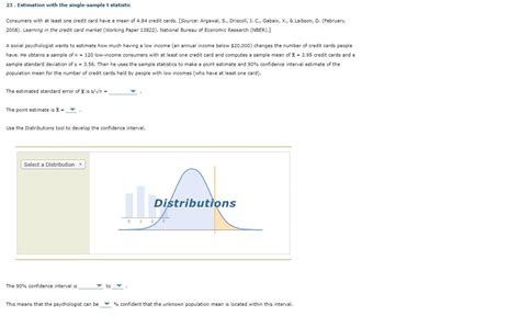 Solved 23 Estimation With The Single Sample T Statistic