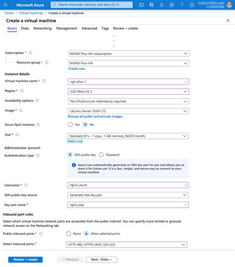 Creating Microsoft Azure Virtual Machines For Nginx Open Source And F5