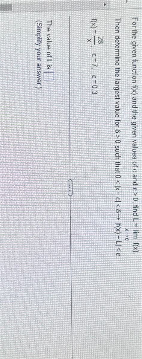 solved for the given function f x and the given values of c