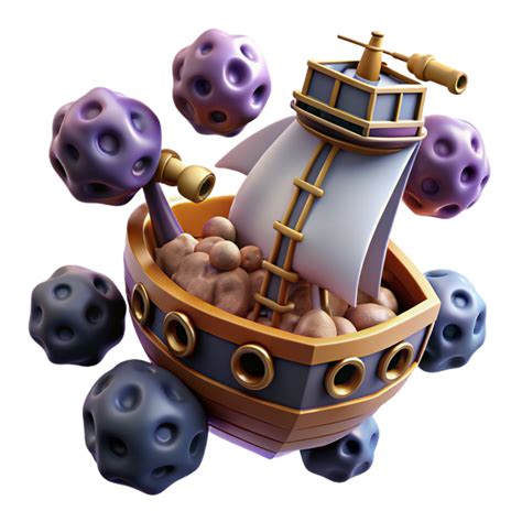 Asteroid Ship A 3d Render Of A Vessel Surrounded By Space Rocks