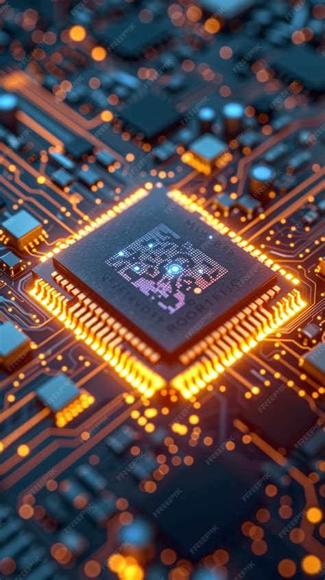 premium ai image intricate 3d microprocessor with ai circuit lines