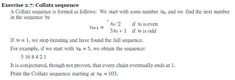 Solved Exercise 27 Collatz Sequence A Collatz Sequence Is