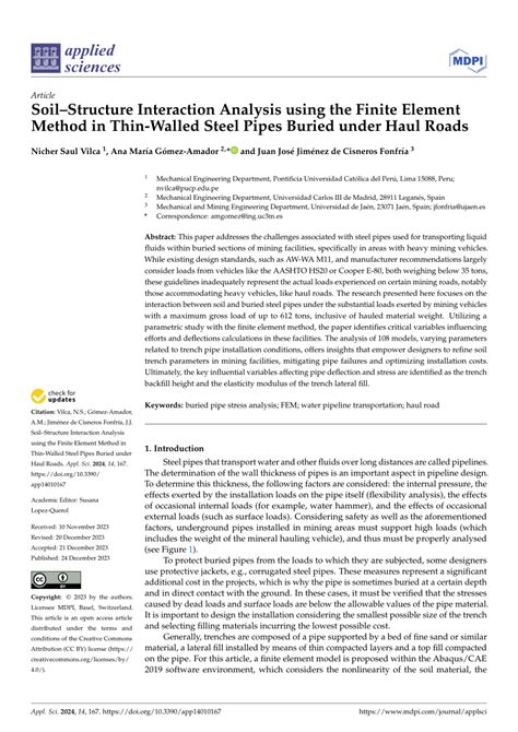 PDF SoilStructure Interaction Analysis Using The Finite Element Method In Thin Walled Steel
