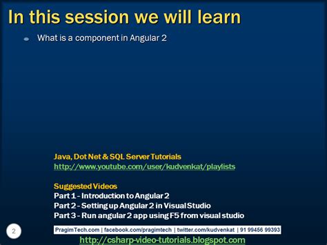 Sql Server Net And C Video Tutorial Angular Components