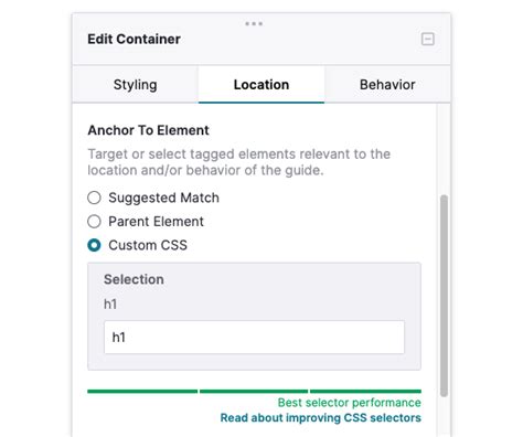 Using Css Rules For Guide Targeting Pendo Help Center Using Css Rules For Guide Targeting Pendo Help Center
