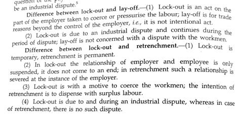 Difference Between Lock Out And Layoff And Lock Out And Retrenchment