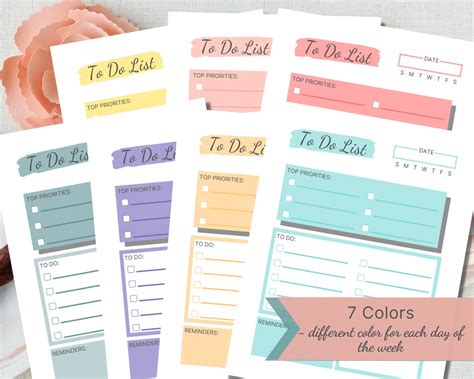 Printable To Do List Editable Task List Daily Checklist Planner Insert Template