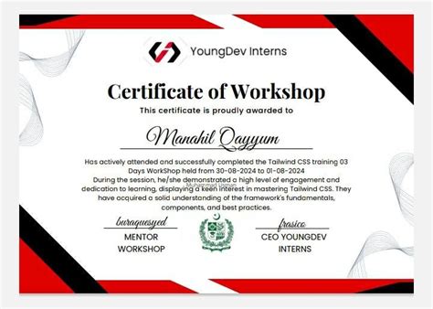 Manahil Qayyum On Linkedin I Finished A Youngdev Interns Tailwind Css Training Program Where I
