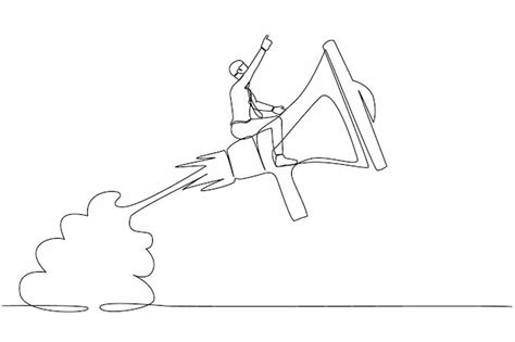 Premium Vector Single Continuous Line Drawing Businessman Riding