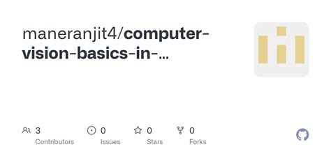Github Maneranjit4computer Vision Basics In Microsoft Excel