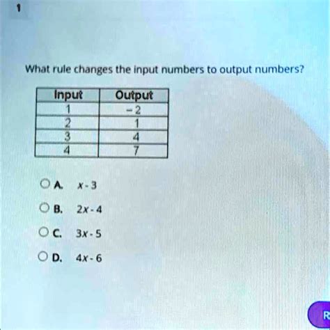 SOLVED What Rule Changes Input To Output Numbers What Rule Changes The Input Numbers T Output