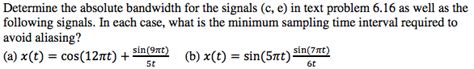 Solved Determine The Absolute Bandwidth For The Signals C Chegg