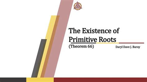 Theorem 66 The Existence Of Primitive Rootspptx
