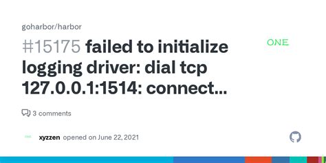 failed to initialize logging driver dial tcp 127 0 0 1 1514 connect