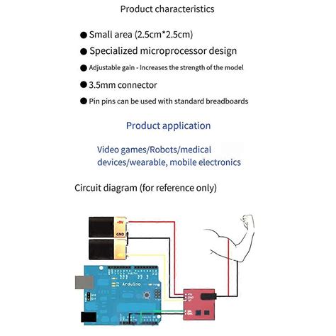Muscle Electrical Sensor Module Emg Signal Collection For Arduino Electronic Development Kit For