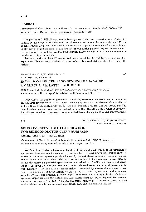 Pdf Selfconsistent Lmto Calculation For Semiconductor Clean Surfaces