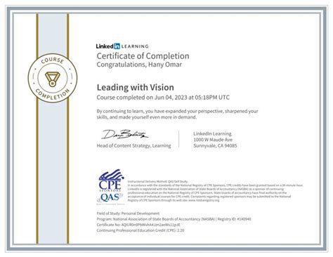 hany omar on linkedin certificate of completion