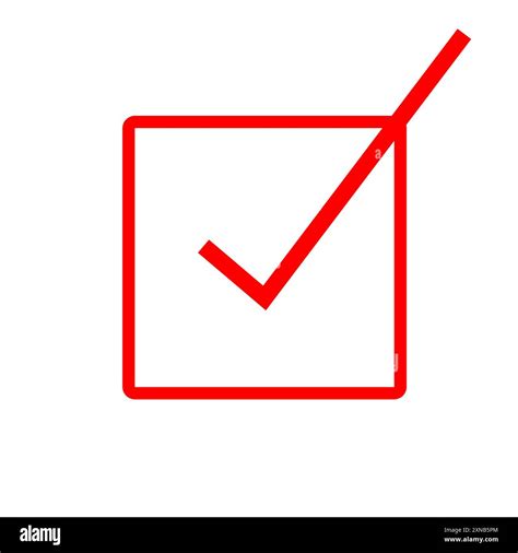 Red Check Mark Square Box Outline Approval Symbol Vector Illustration Stock Vector Image