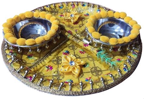 Stainless Steel Decorative Haldi Thali At Rs 350piece In New Delhi