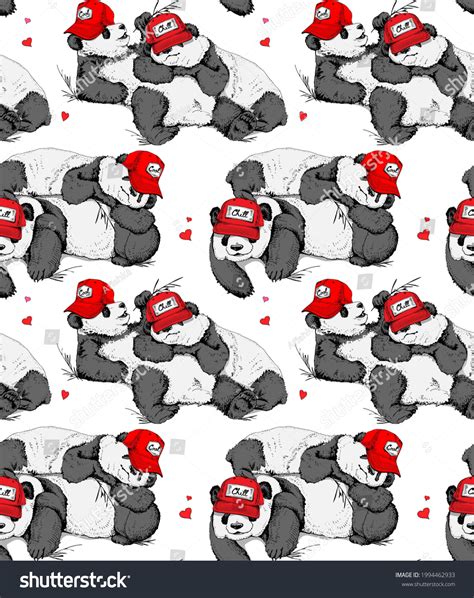 Seamless Wallpaper Pattern Two Pandas Hugging Stock Vector Royalty Free 1994462933 Shutterstock